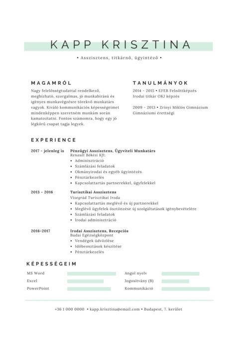 Felmondás minta
